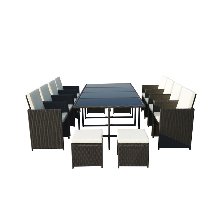 Dakota Fields Cannes Royalcraft 12 Seater Cube Dining Set with Cushions ...