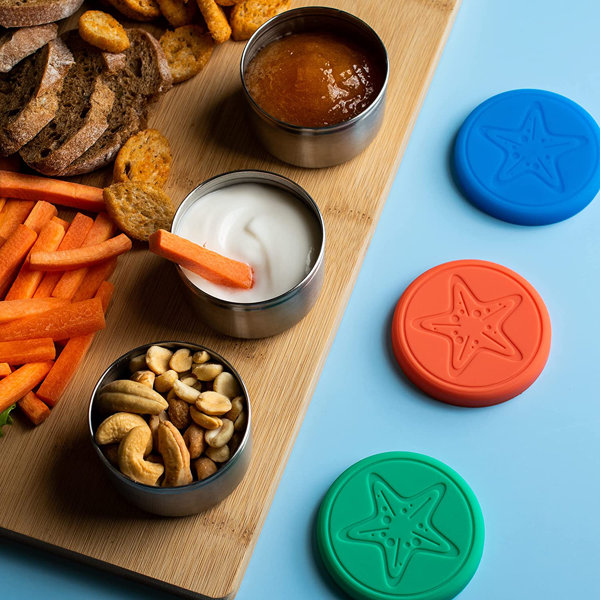 Lazuro Reusable Small Condiment Containers with Lids - Stainless Steel ...