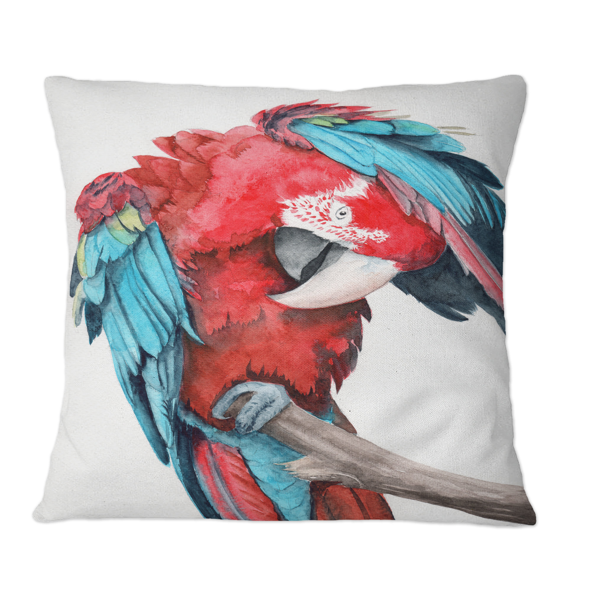 Design Art Large Parrot With Colorful Red And Blue Wings - Traditional ...