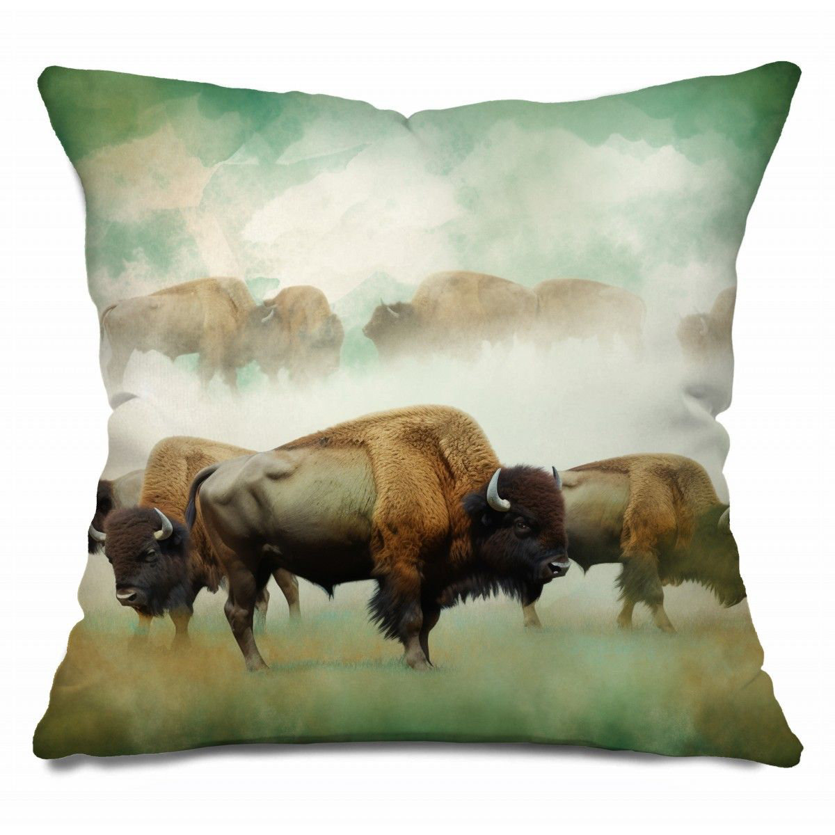 VisionDecor Buffalo Throw Pillow, Animal Cotton Twill Pillows | Wayfair