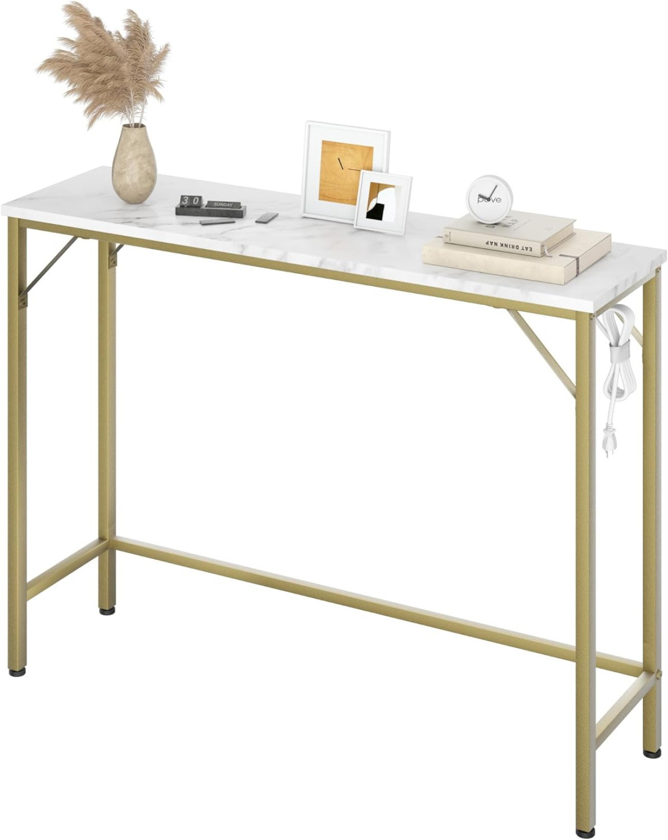 Mercer41 Nicholaos 39.3'' Console Table Narrow Console Table Gold Sofa ...