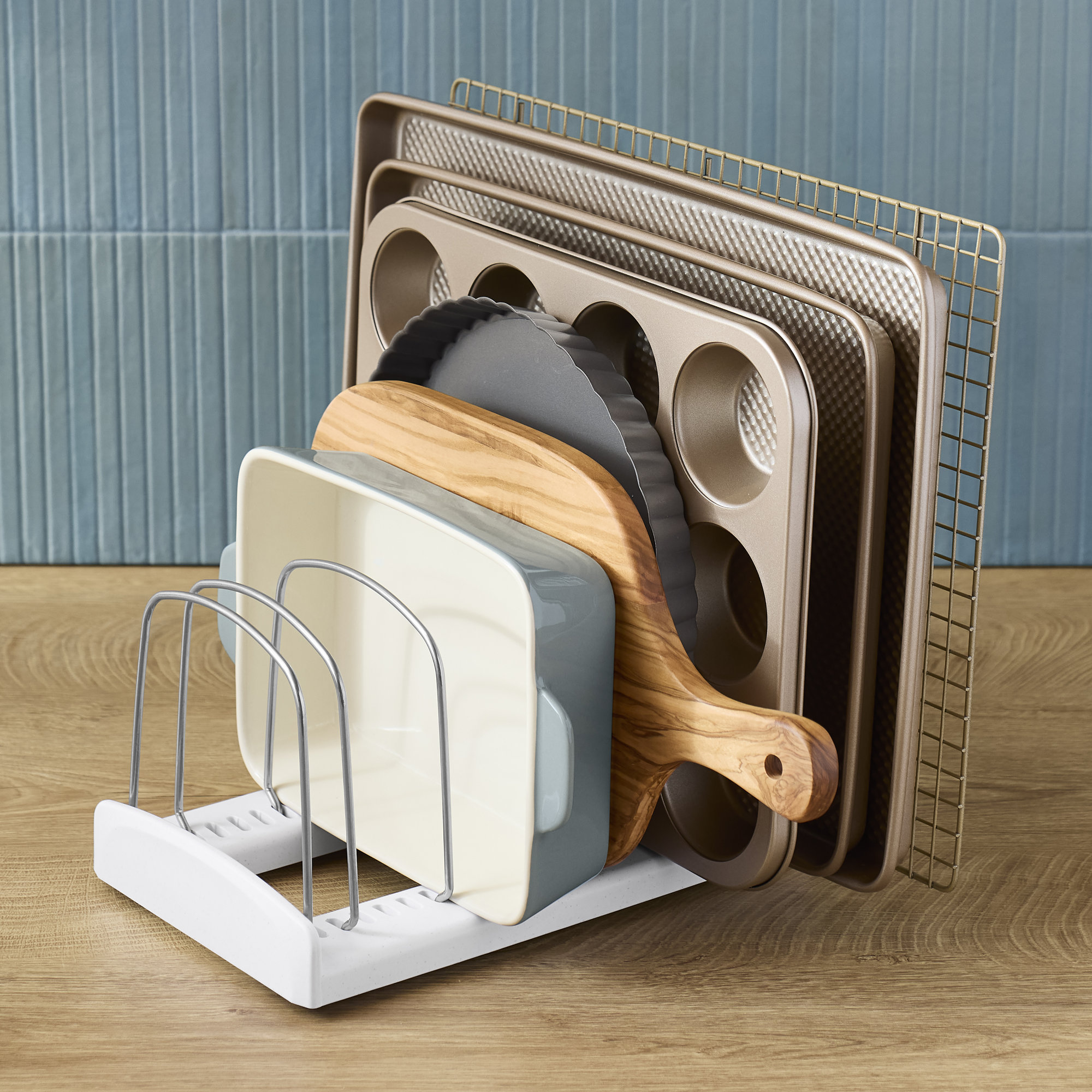 YouCopia® YouCopia StoreMore® Bakeware Rack, Adjustable 6-Slot Cookie ...