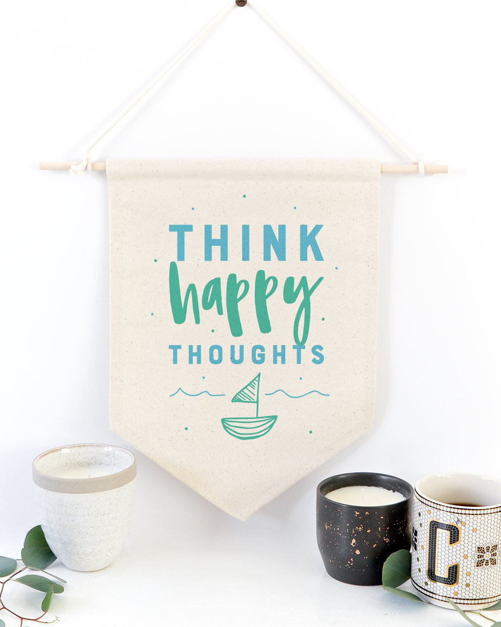 Harriet Bee Cadman Think Happy Thoughts Banners | Wayfair
