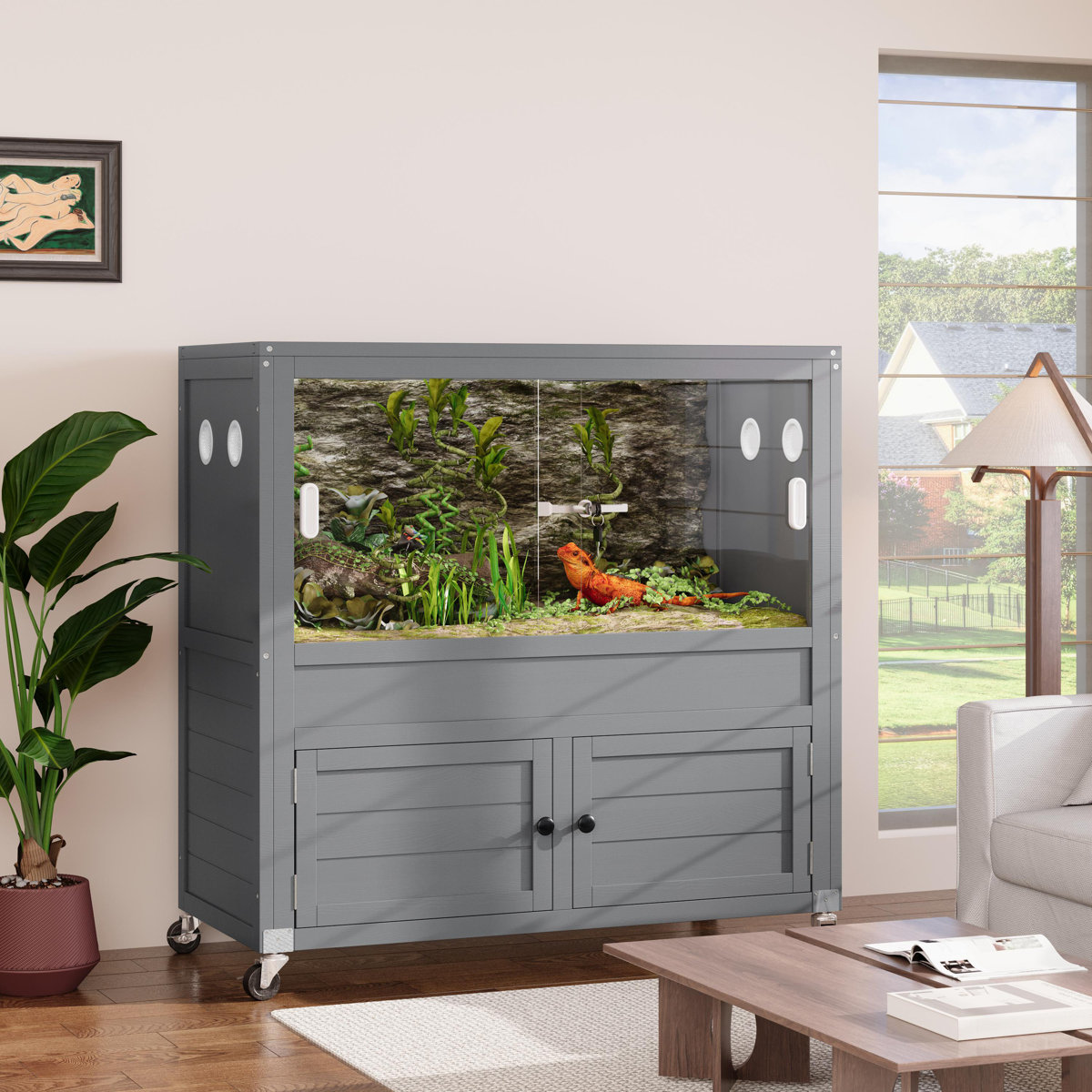 DANLONG 45 Gallons Reptile Terrarium Stand With Adjustable Storage ...