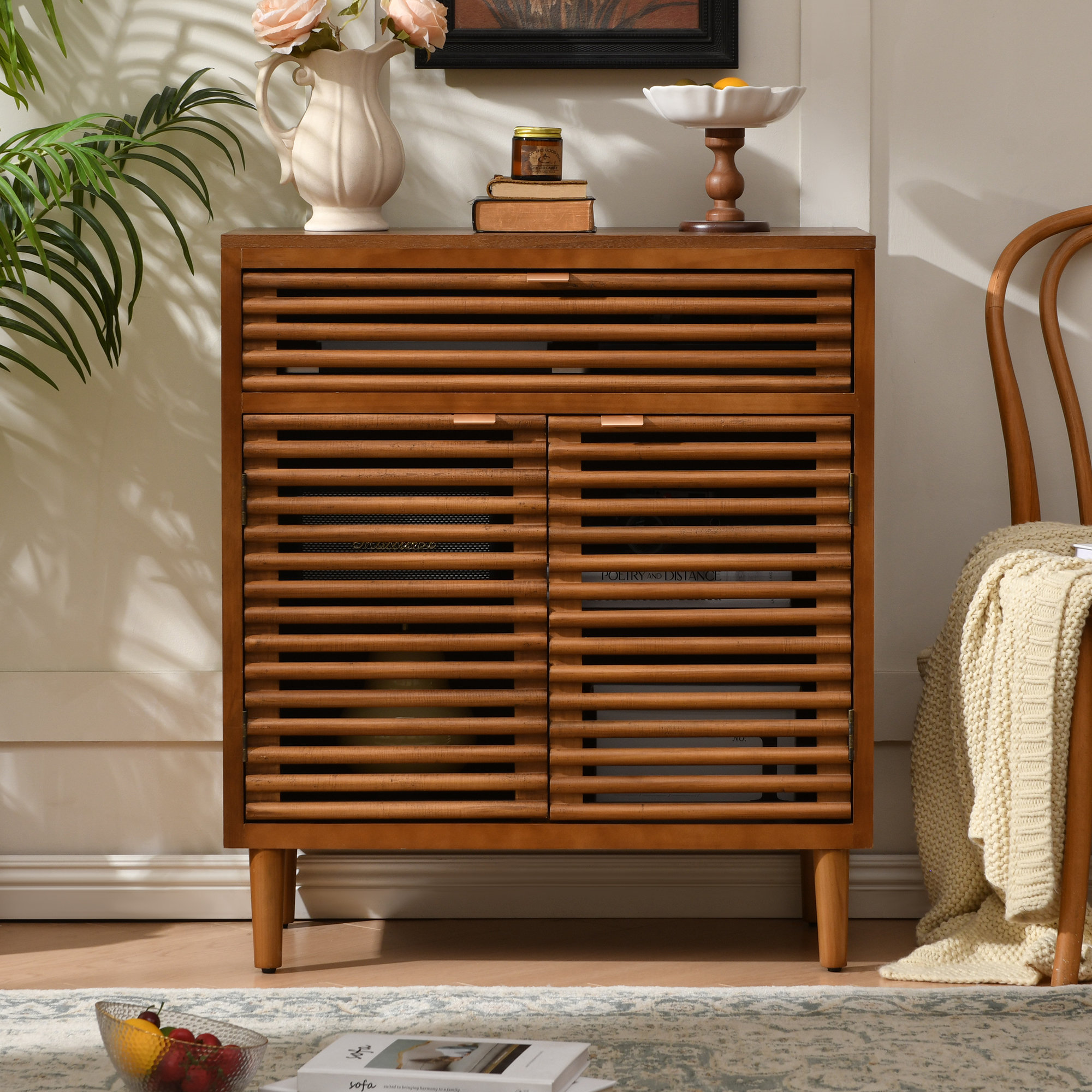 George Oliver Suniya 1-Drawer Storage Cabinet With Adjustable Shelves ...