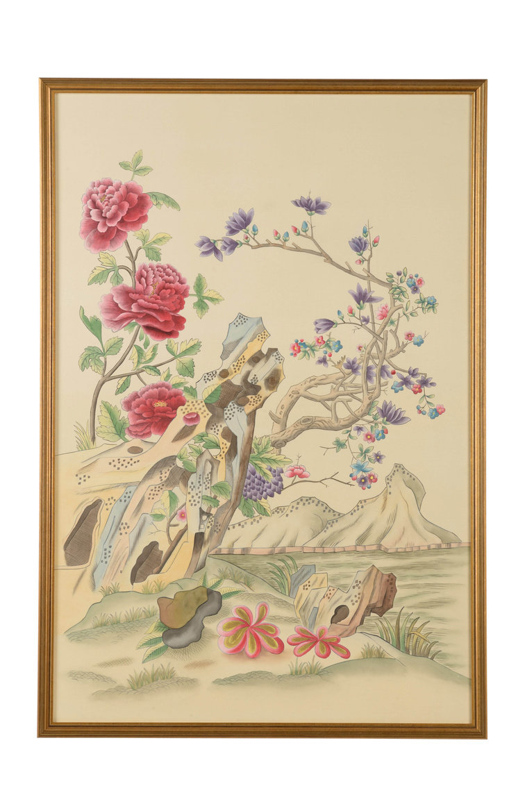 Chelsea House Manor Panel A Framed On Silk Print | Wayfair