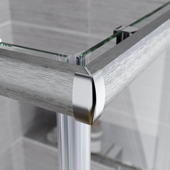 EAGLELY 36'' W 72'' H Framed Square Reversible Shower Enclosure ...