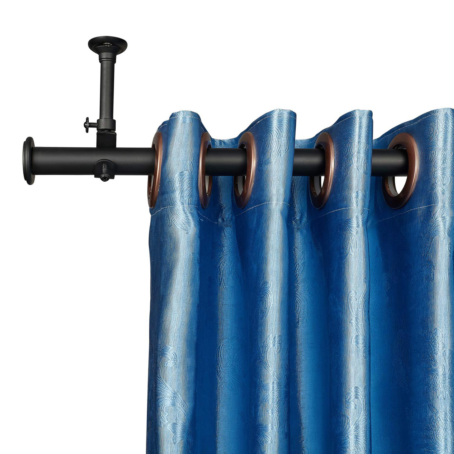 Hokku Designs Hanging Curtain Rod 108-168 Inch Matte Black,1 Inch ...