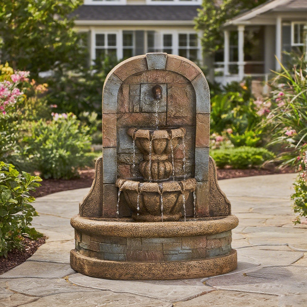 Astoria Grand Outdoor Weather Resistant Floor Fountain 29" High 3-Tier ...