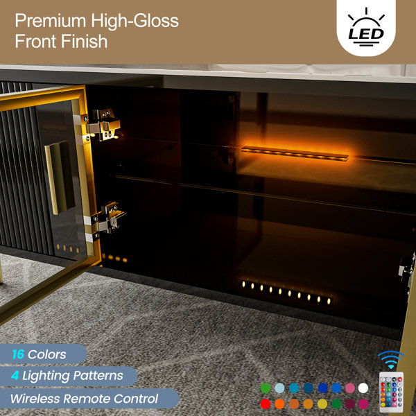 Brayden Studio® Colombano Modern LED Slate Coffee Table With 16 Colors ...