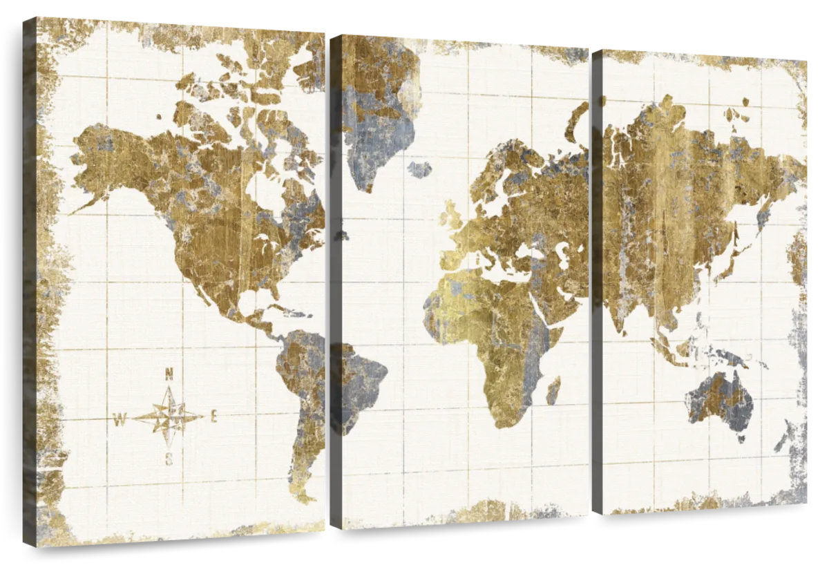 Breakwater Bay Aliaz Gilded Map Linen | Wayfair