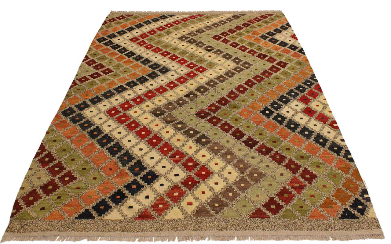 Isabelline One-of-a-Kind Sinclair Handmade Kilim 5'3" x 6'7" Wool Light ...
