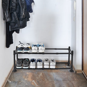 Williston Forge 8 Pair Metal Pipe Shoe Rack | Wayfair