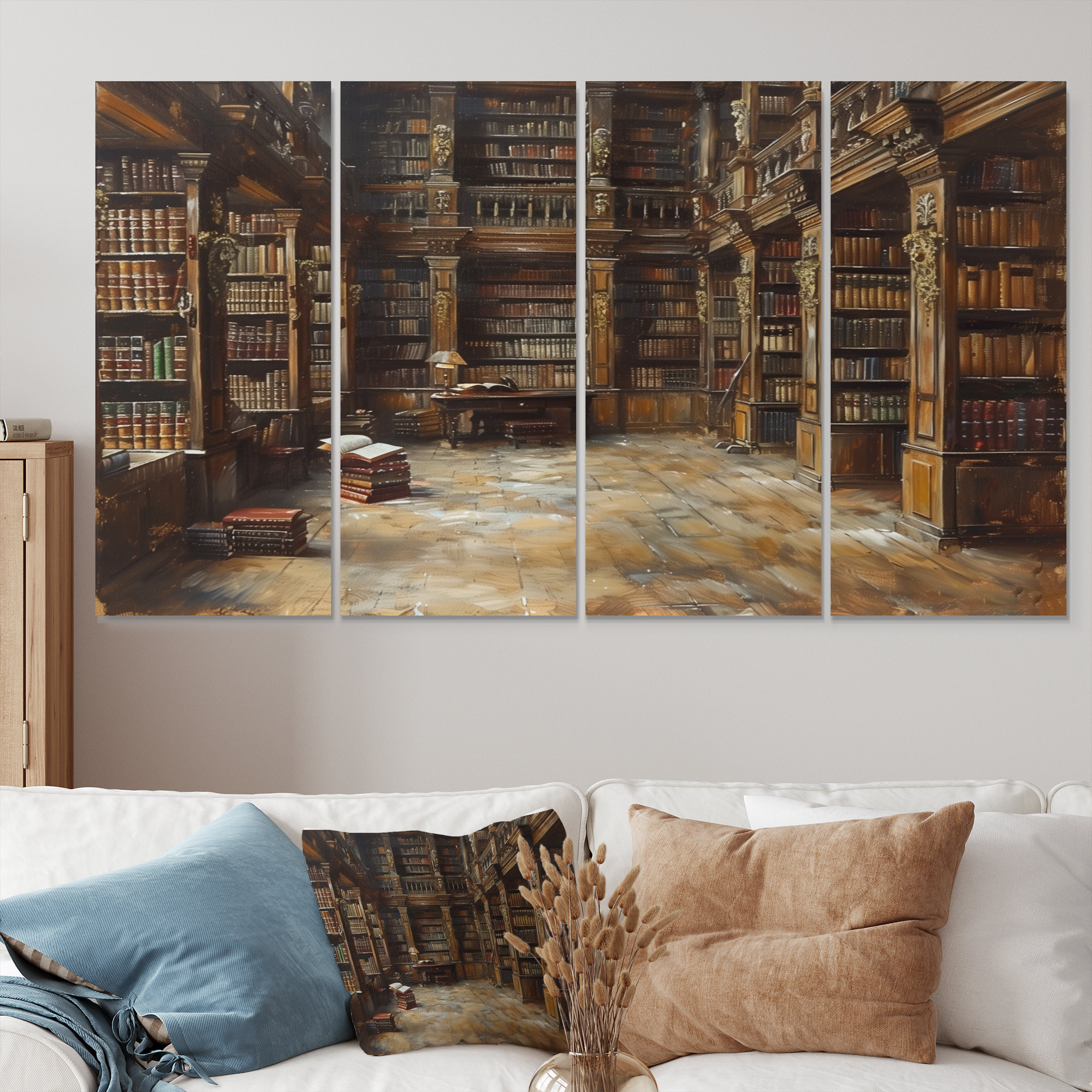 Winston Porter Brown Beige Vintage Library Books II - Libraries Wall ...