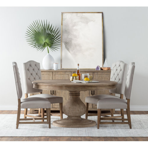 Birch Lane™ Dadeville Round Solid Wood Dining Table & Reviews | Wayfair