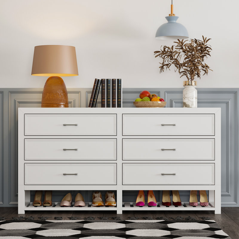 Latitude Run® 6-Drawer Entryway Console Table With Shoe Storage | Wayfair