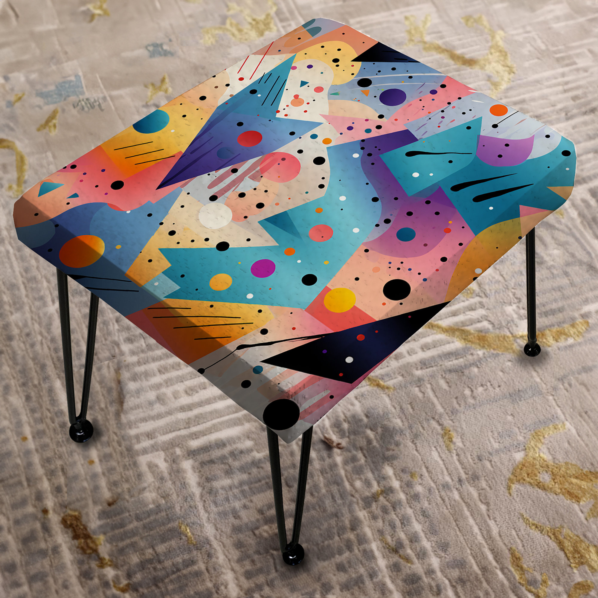 Design Art Multicolor Funky Cool Geometric Shapes Pattern - Geometric ...