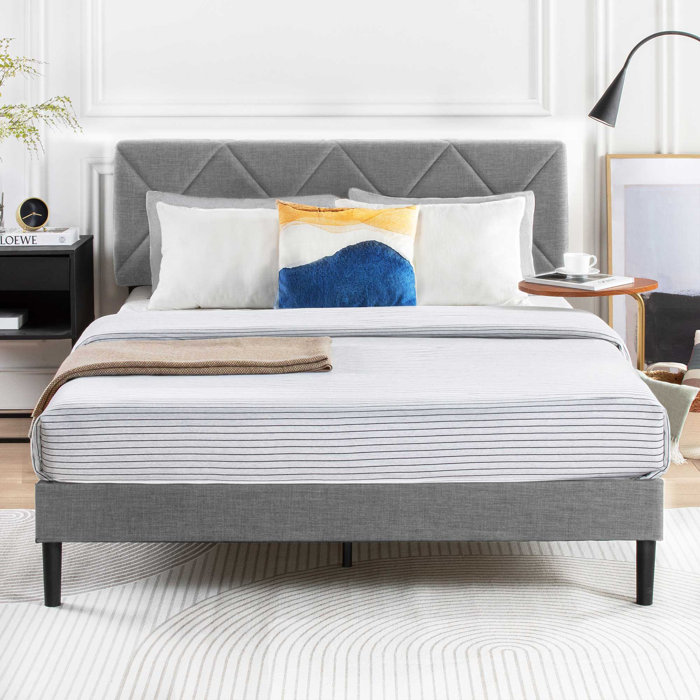 Latitude Run® Roheel Upholstered Platform Bed with Diamond Channel ...