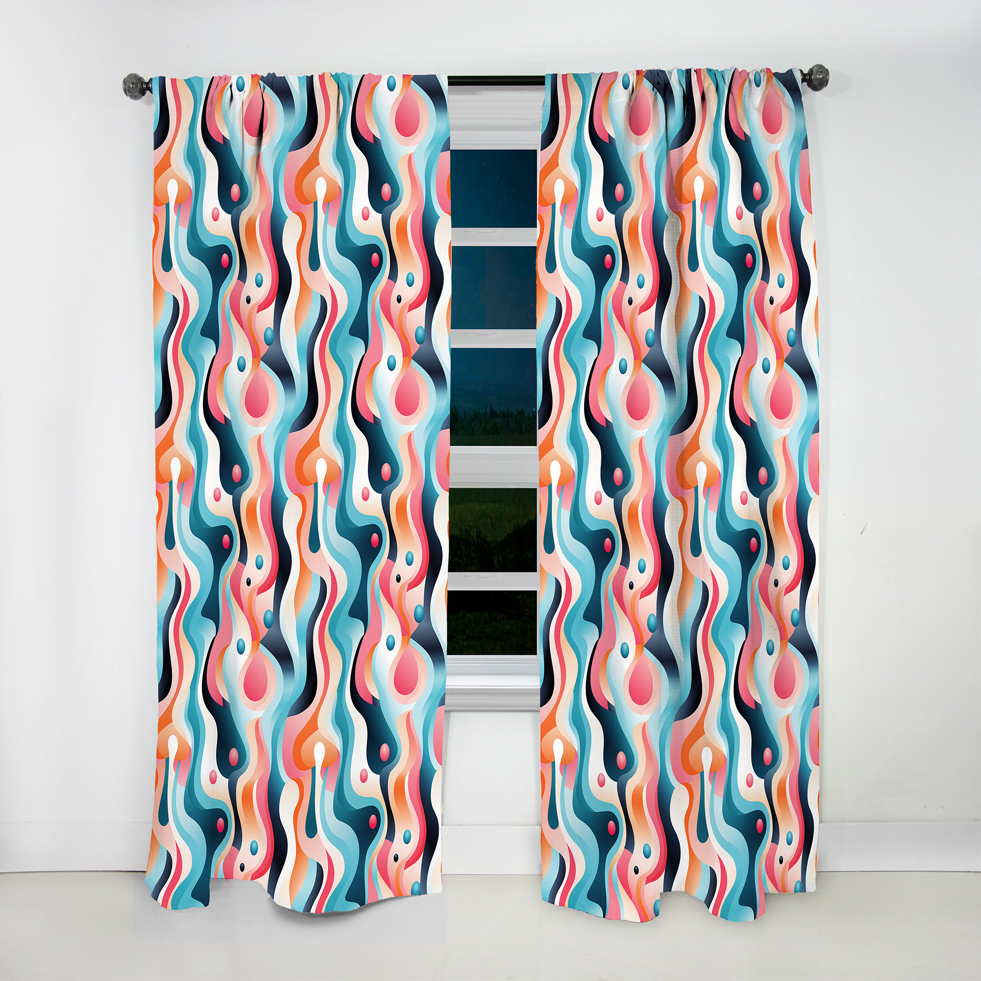 East Urban Home Yawkey Pink And Blue Midcentury Trendy Patterns V ...