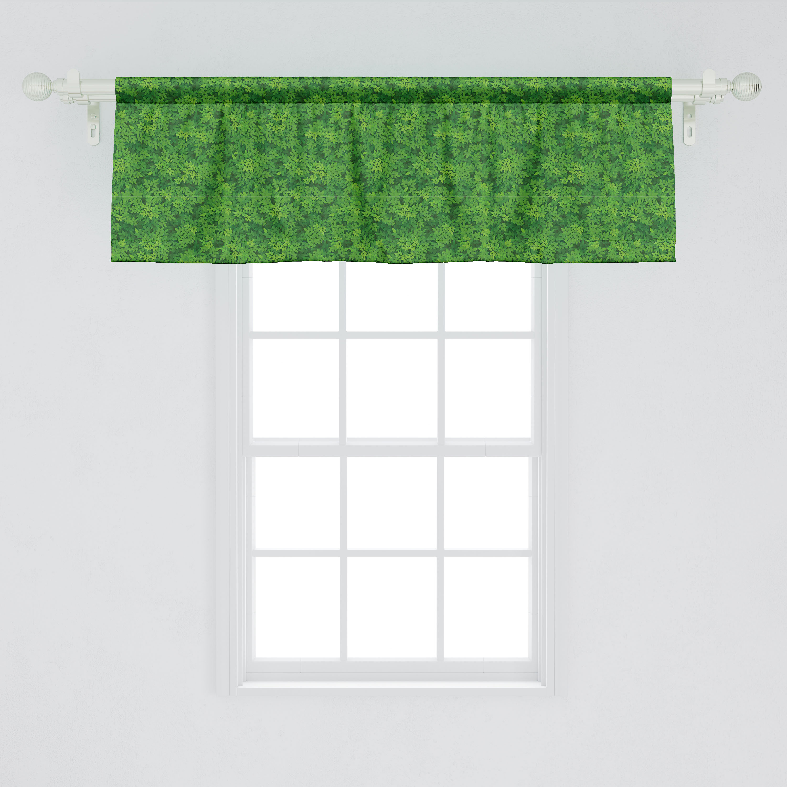 Ambesonne Botanical Valance Pack of 2 Overview Foliage Scene Fern Green ...