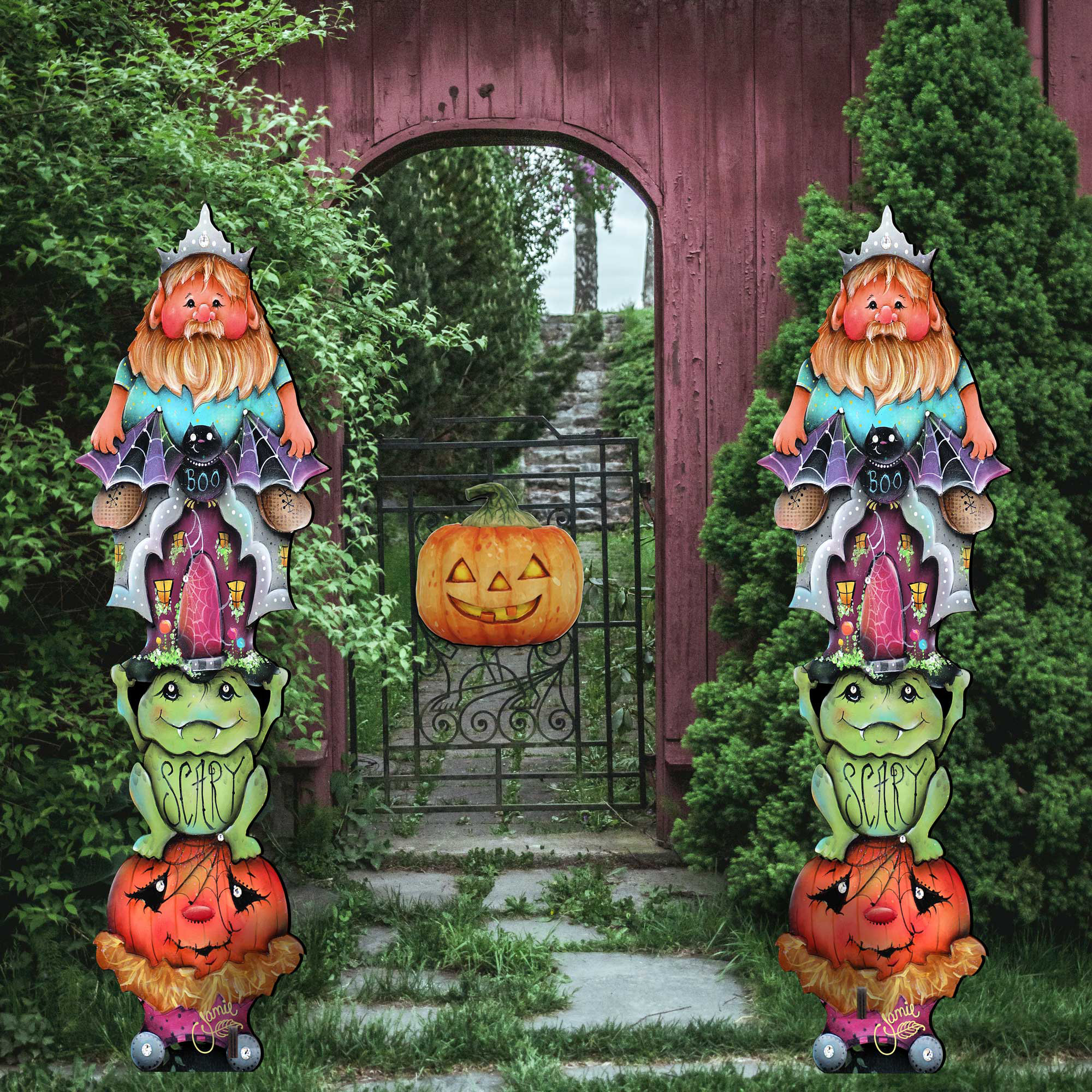 The Holiday Aisle® Scary Boo Walkway Greeters | Wayfair