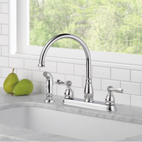 Delta Windemere Two-Handle Kitchen Sink Faucet with Side Sprayer, 3 ...