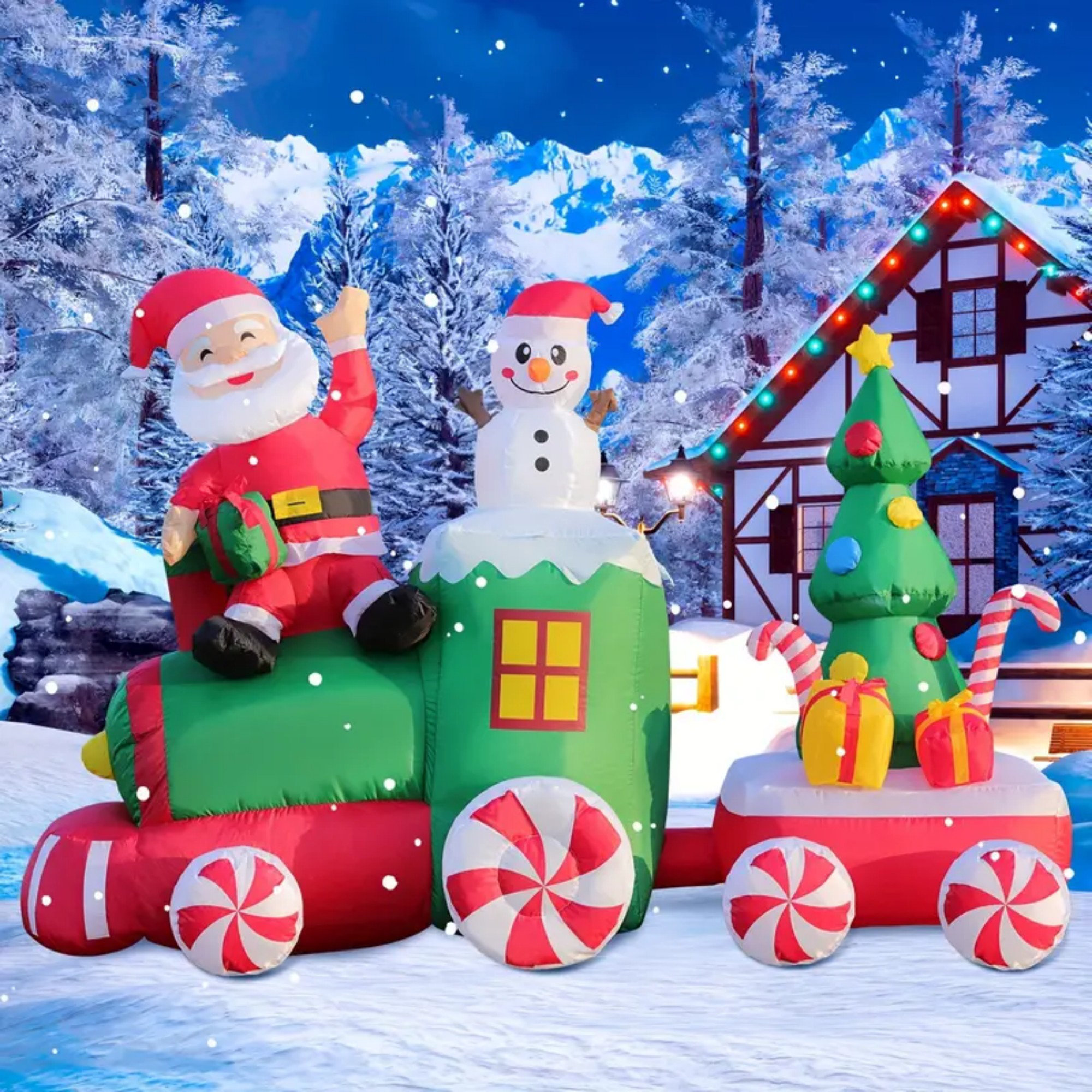 Latitude Run® Christmas Inflatable Decorations, 6-Foot Tall Santa Claus ...