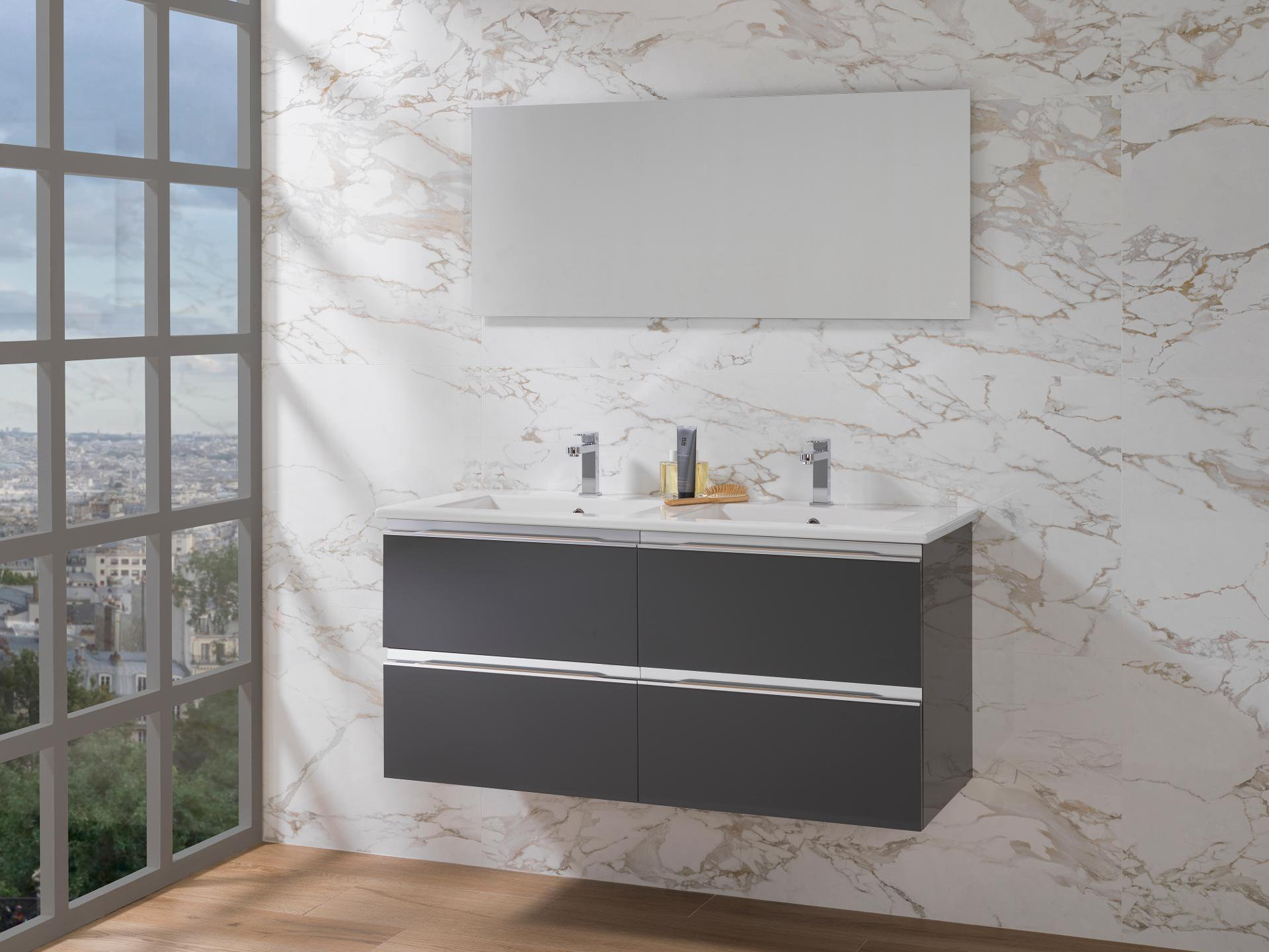 PORCELANOSA Marne 48.25" Wall Hung Vanity with Overflow Trim | Perigold