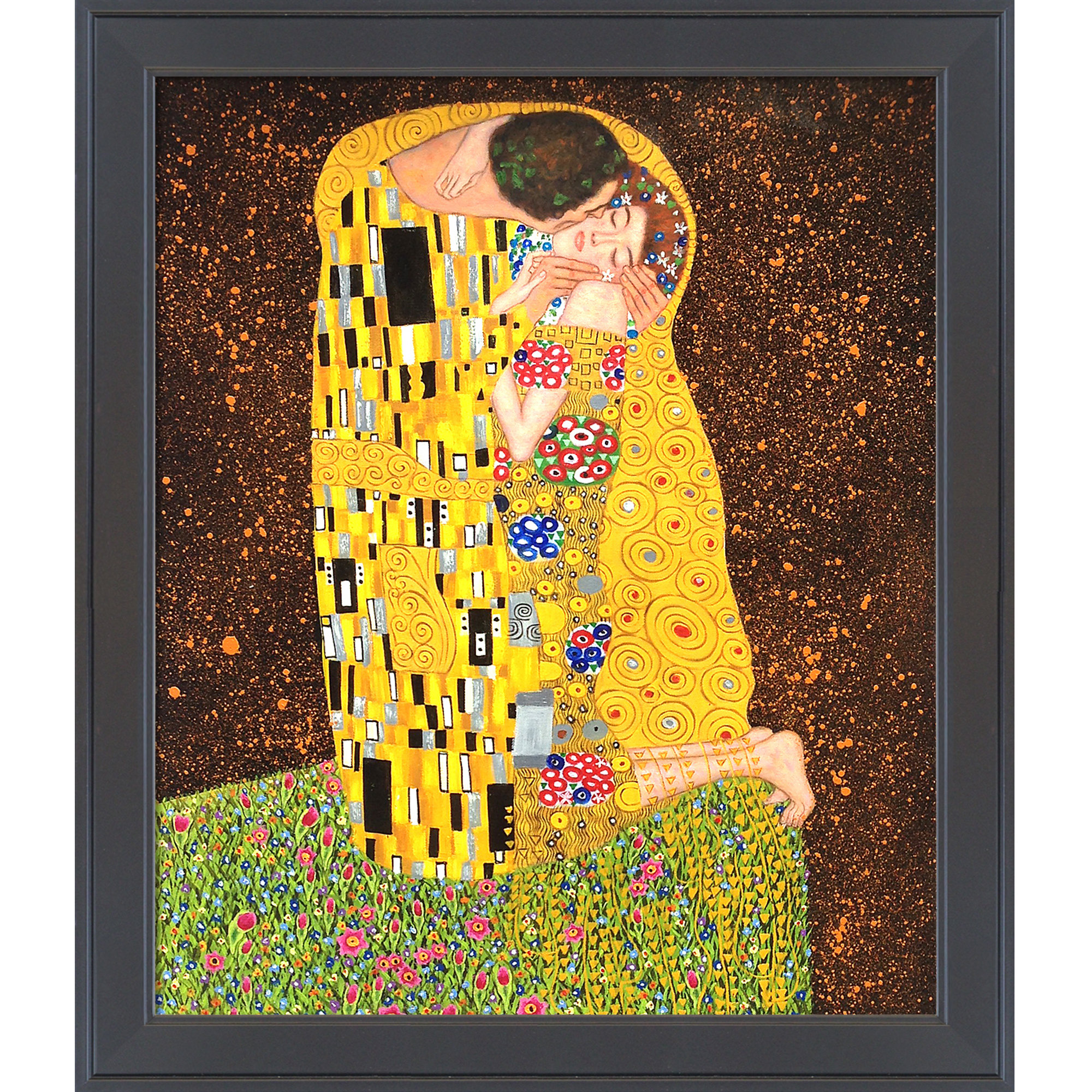 Overstock Art The Kiss (Full view) by Gustav Klimt - Floater Frame ...