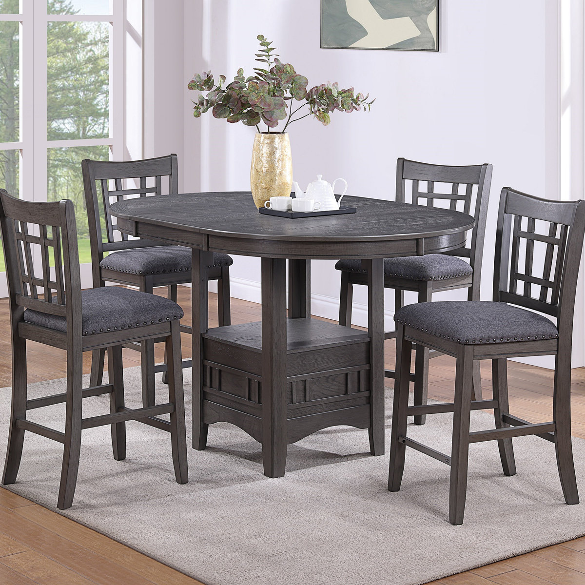 Red Barrel Studio® Contemporary Dining Room Counter Height Pc Dining ...