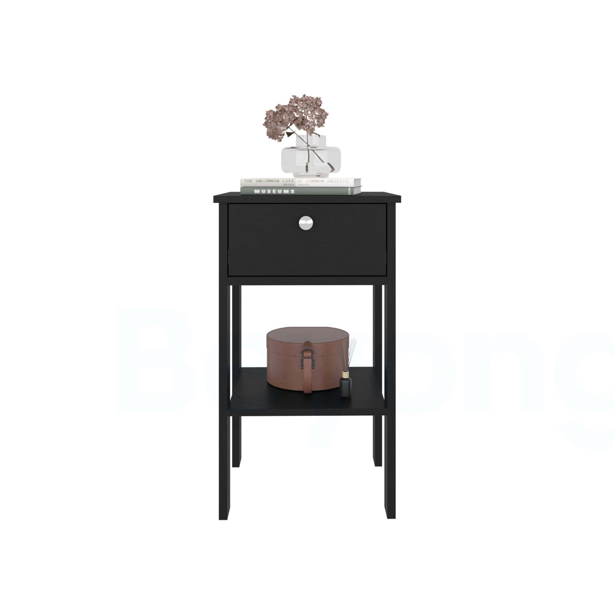 Latitude Run® Shongopovi One Drawer Nightstand with Open Shelf, Compact ...