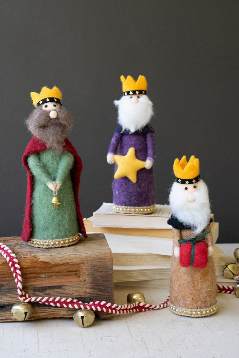 The Holiday Aisle® Set Of 3 Felt Christmas Kings | Wayfair