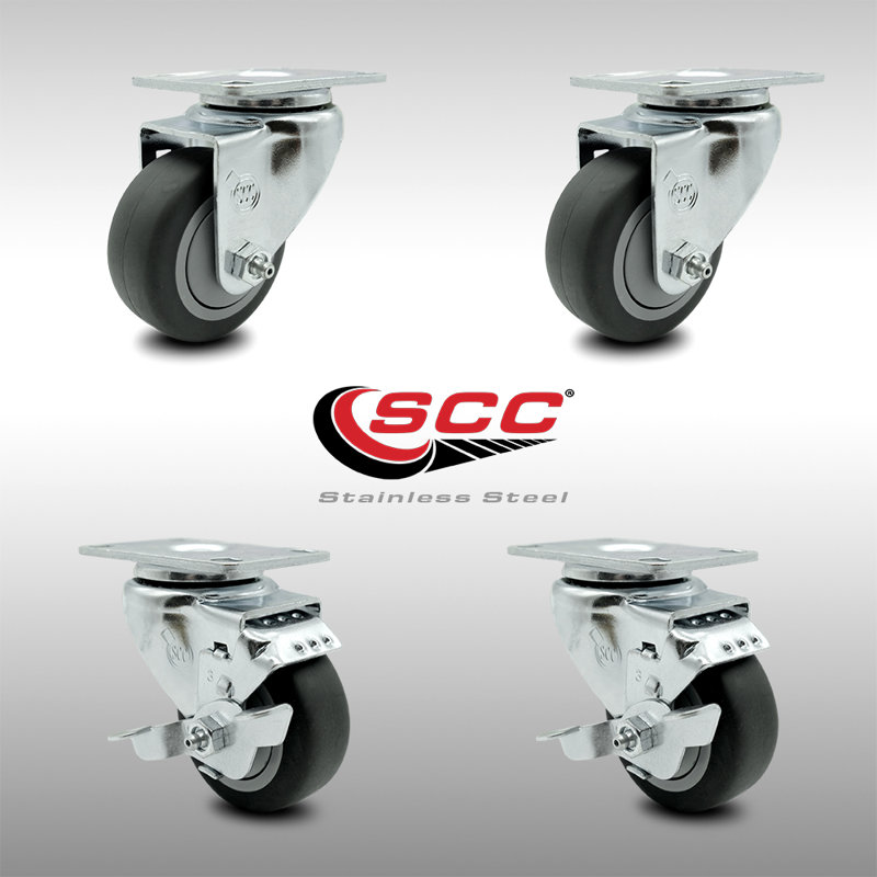 Service Caster 4 Piece Thermoplastic Rubber Caster Set | Wayfair