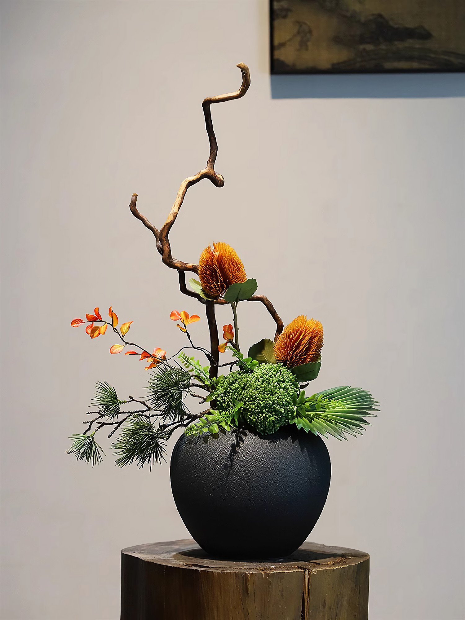 Padise Epoch Ceramic Vase, Dried Wood Simulation Floral Decoration ...