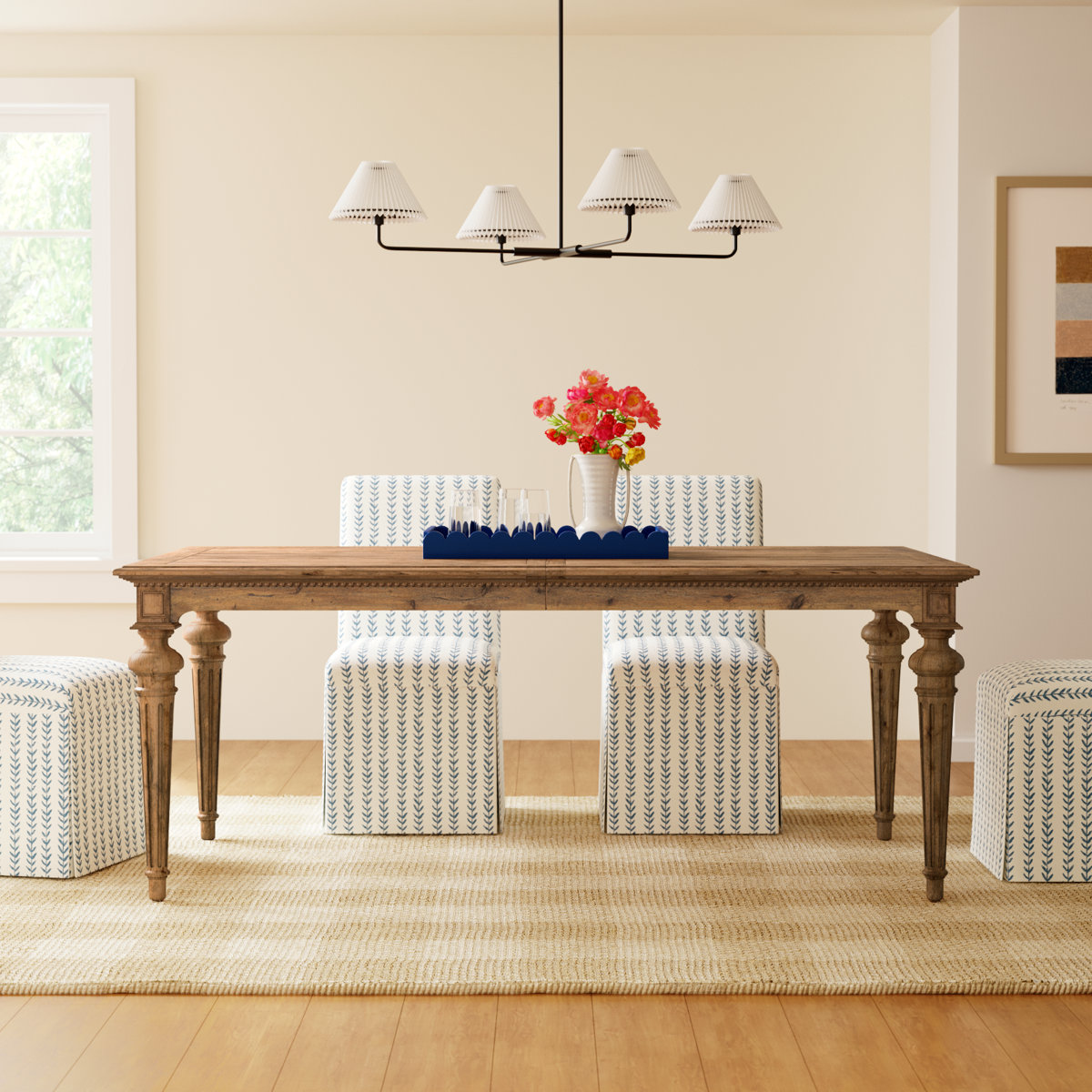 Birch Lane™ Veronica 76'' Extendable Acacia Solid Wood Dining Table ...