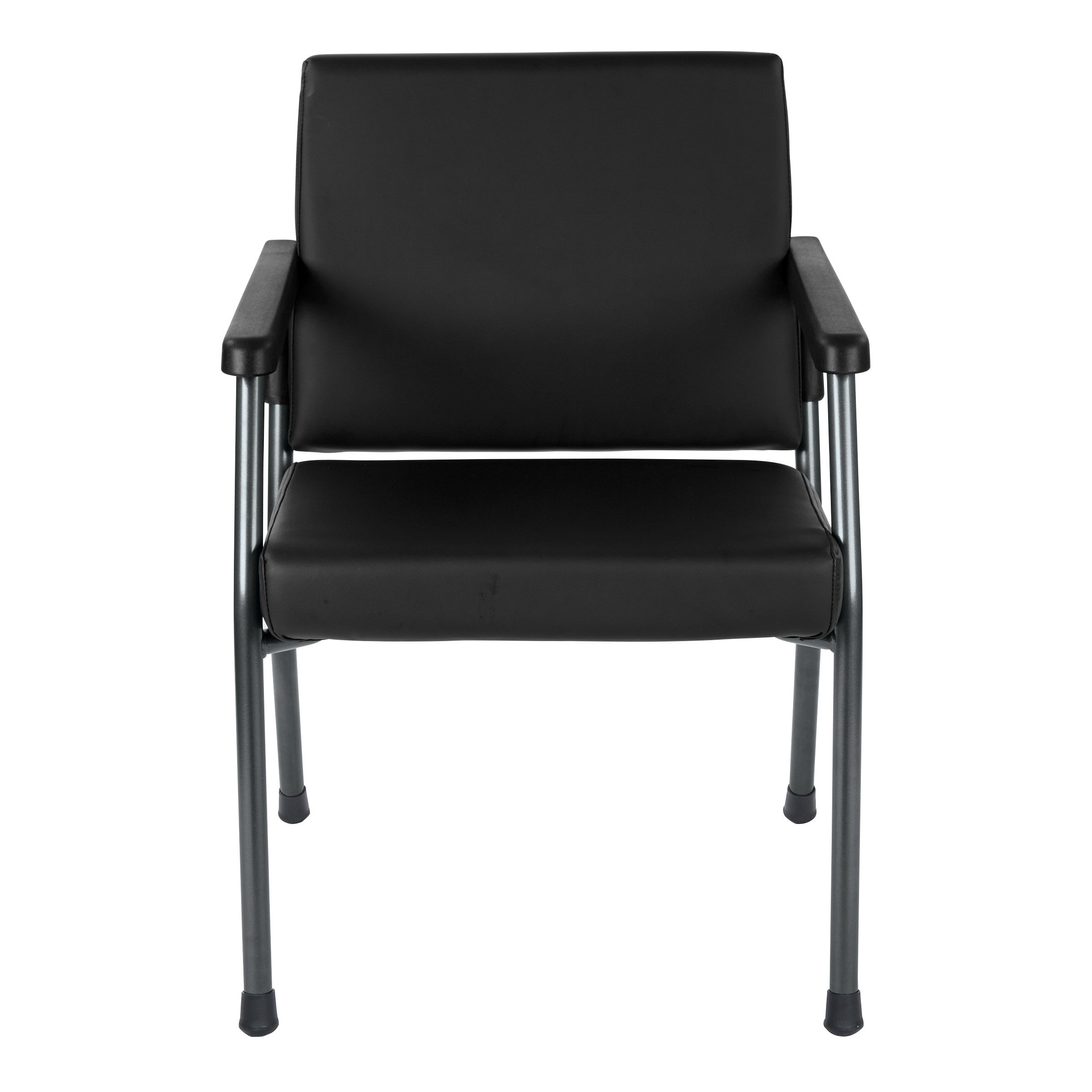 Inbox Zero Pavi 24.75" W Vinyl Seat Waiting Room Chair with Metal Frame ...