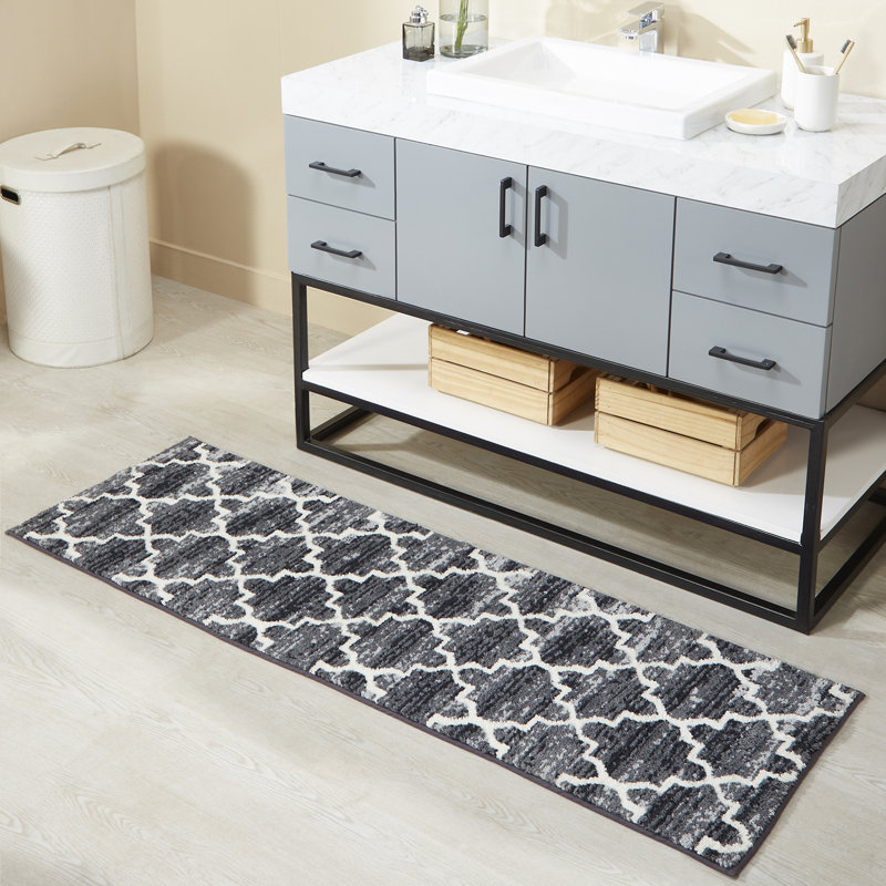 Winston Porter Nukri Bathroom Runner with Non-Slip Backing | Wayfair