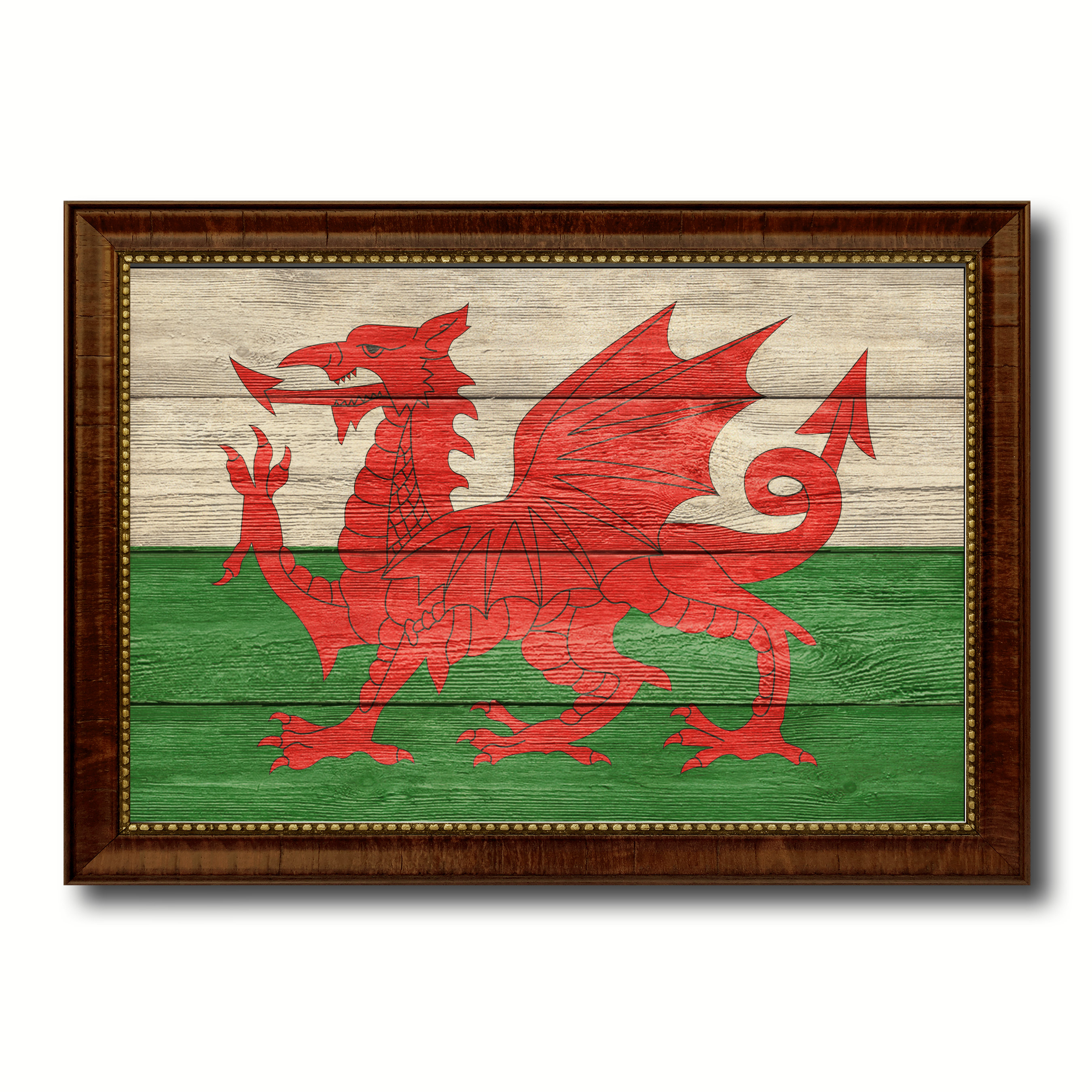 Spot Color Art 'Wales Country Flag' Framed Graphic Art Print on Canvas ...