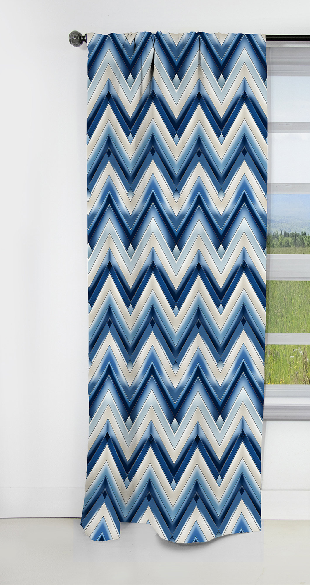 Design Art Vintage Cobalt Blue White Chevron Geometric - Chevron ...