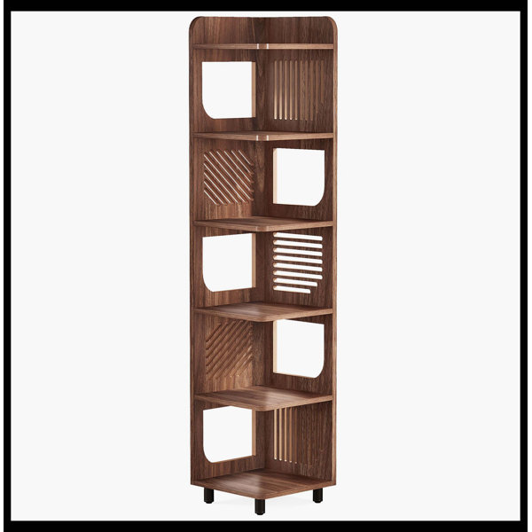 Latitude Run® 71" Corner Shelf, Narrow Bookshelf Display Shelf With ...
