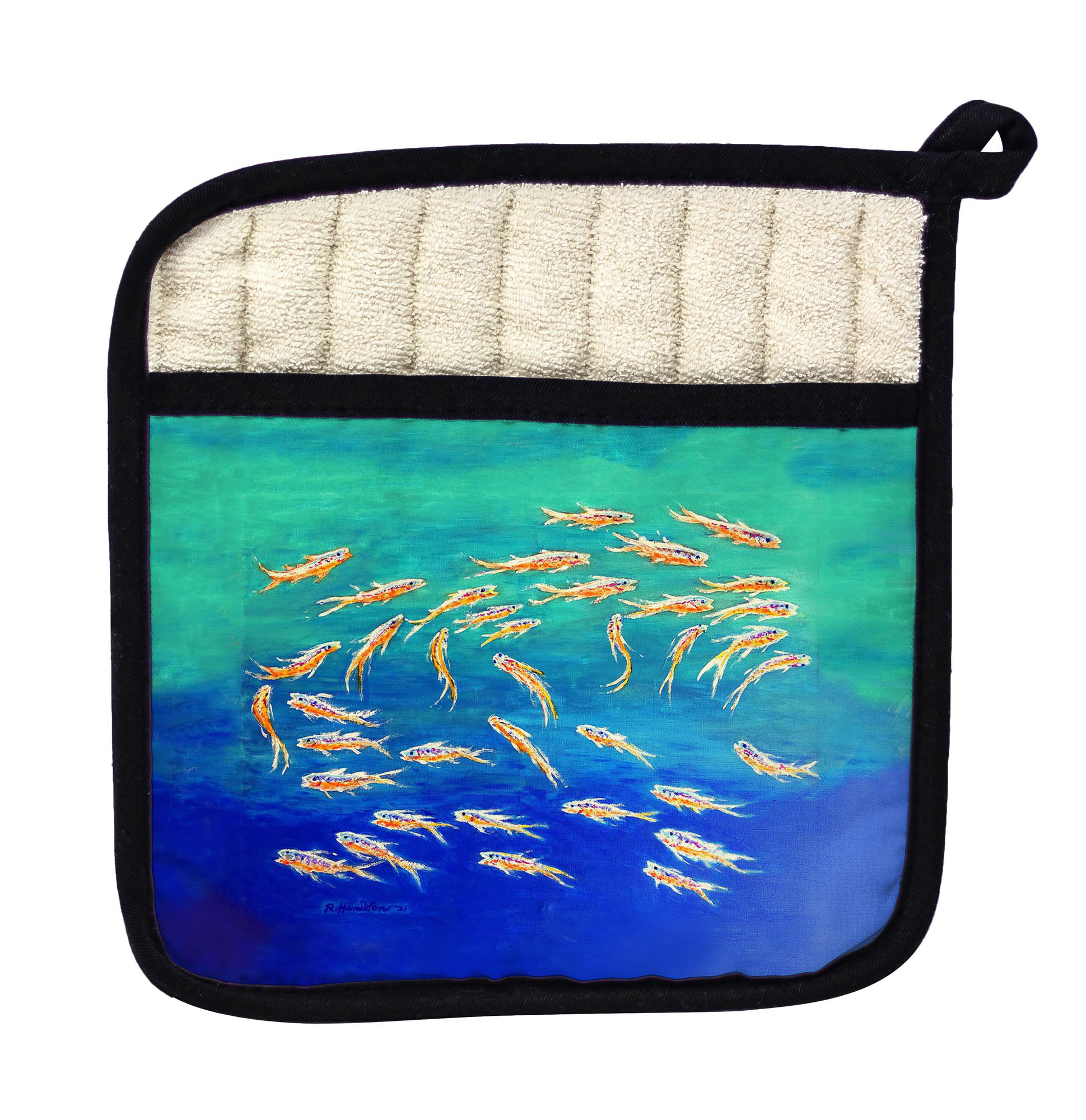 Betsy Drake Interiors Schooling Fish Pot Holder - Wayfair Canada