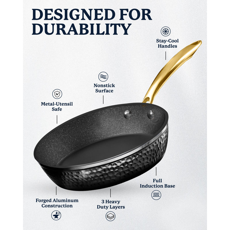 Granitestone Charleston Collection Hammered Black 15 Piece Nonstick ...