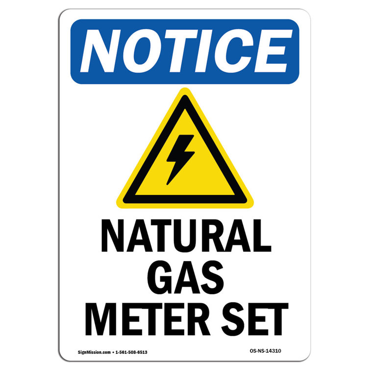 SignMission Natural Gas Meter Set Sign with Symbol | Wayfair