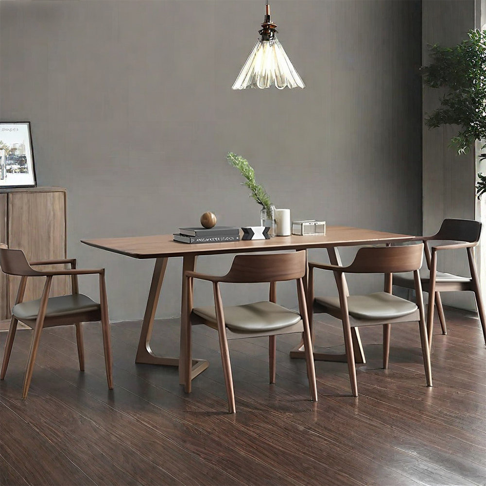 Orren Ellis Solid wood rectangle simple dining table set | Wayfair