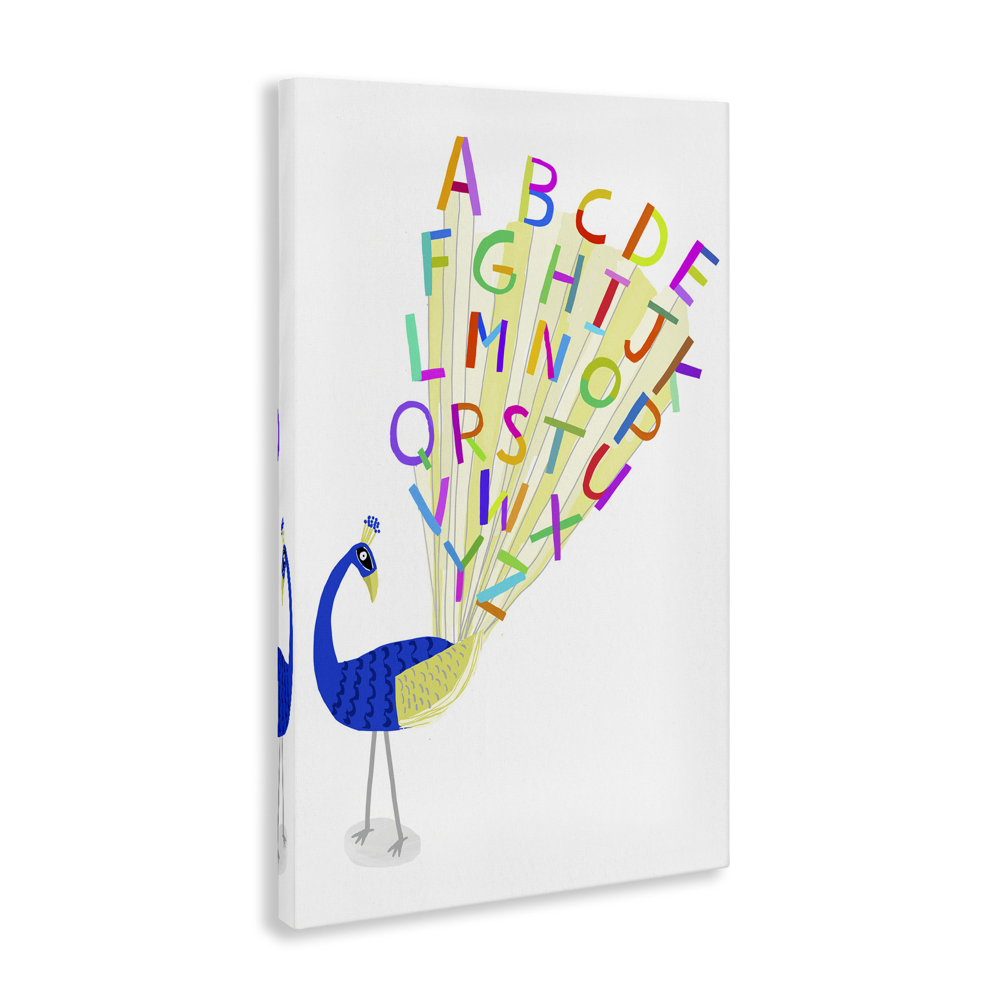 Trinx Peacock Alphabet Feathers Canvas Wall Art by Carla Daly | Wayfair