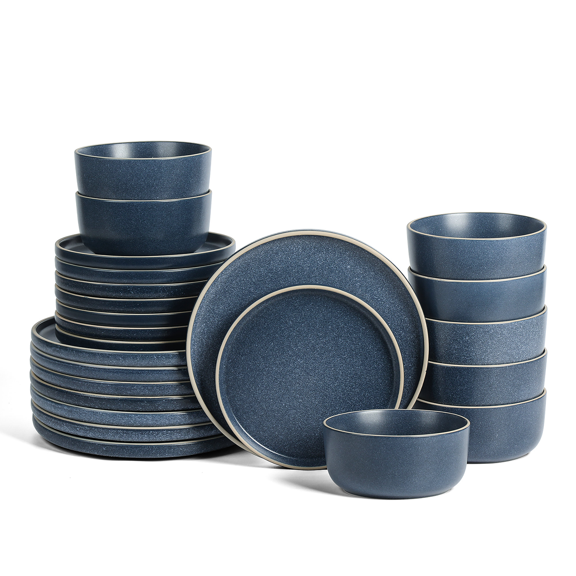 Earth & Clay Amber 24-Piece Dinnerware Set Stoneware & Reviews | Joss ...