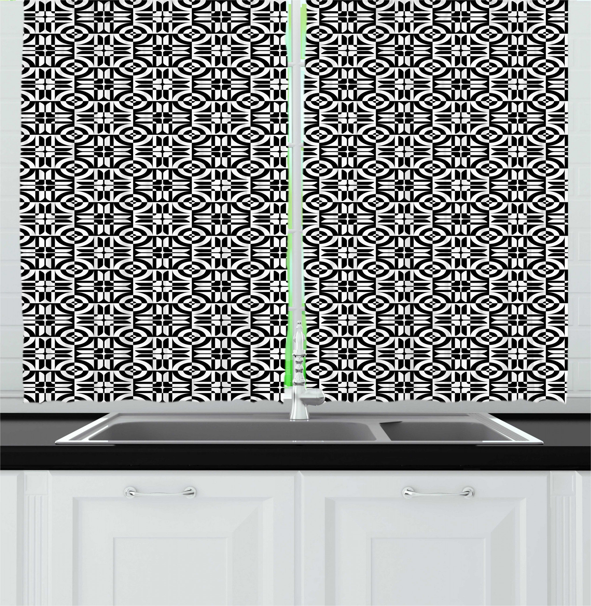 East Urban Home Lattice Kitchen Curtain | Wayfair
