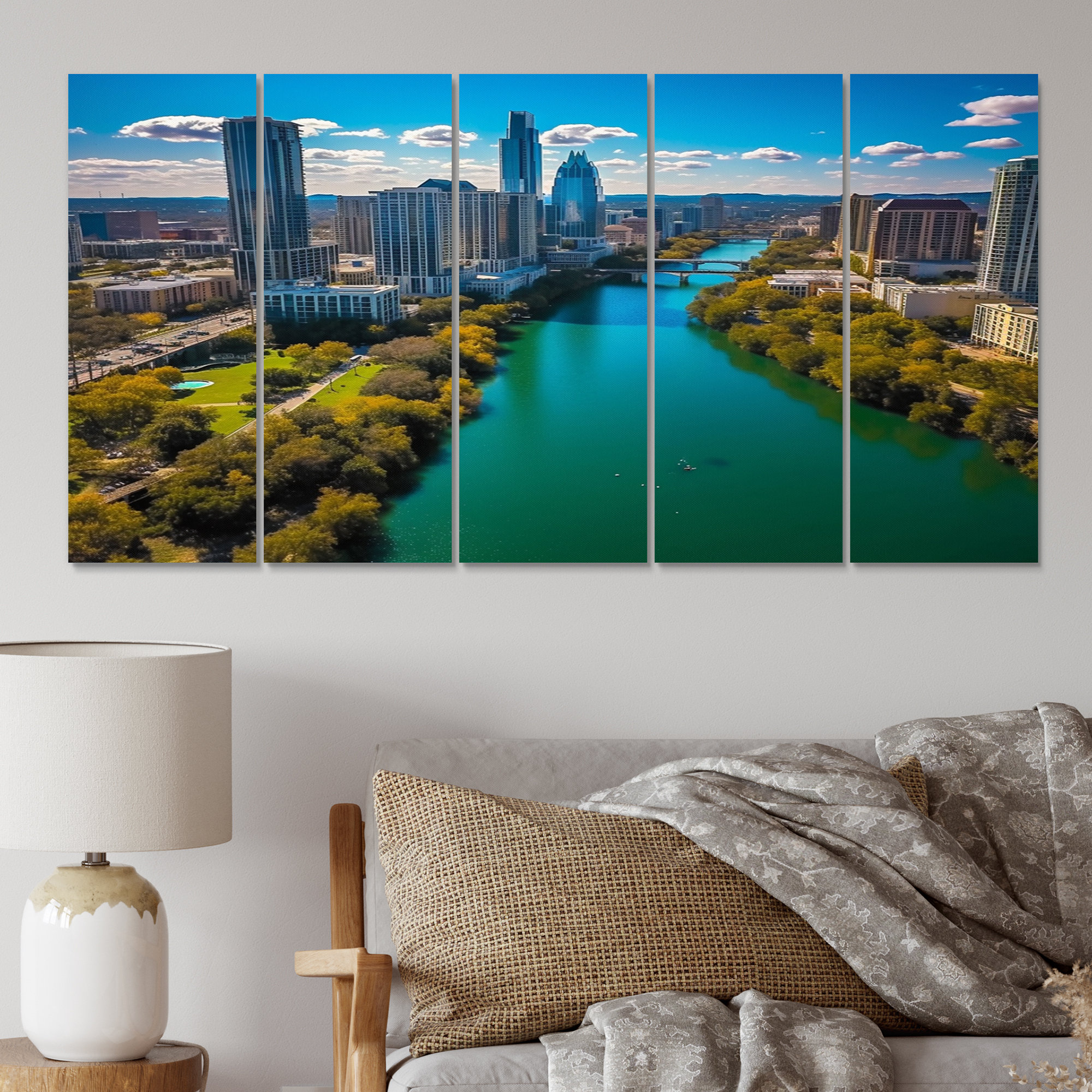 Design Art Austin Dynamic Cityscape II - Cityscapes Metal Wall Decor ...