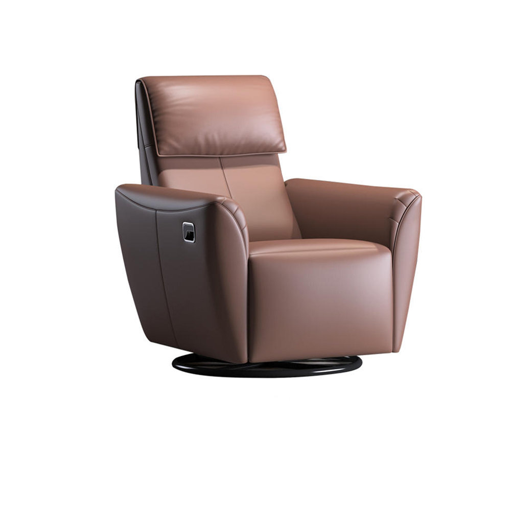Hokku Designs Sleek leather recliner with solid wood frame. | Wayfair