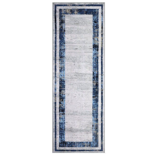 Ebern Designs Large Washable Rugs Modern Border Rugs Soft Thin Low Pile ...